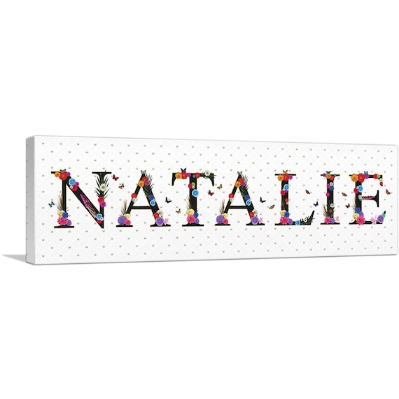 ARTCANVAS Natalie Girls Name Room Decor Canvas Art Print | Etsy