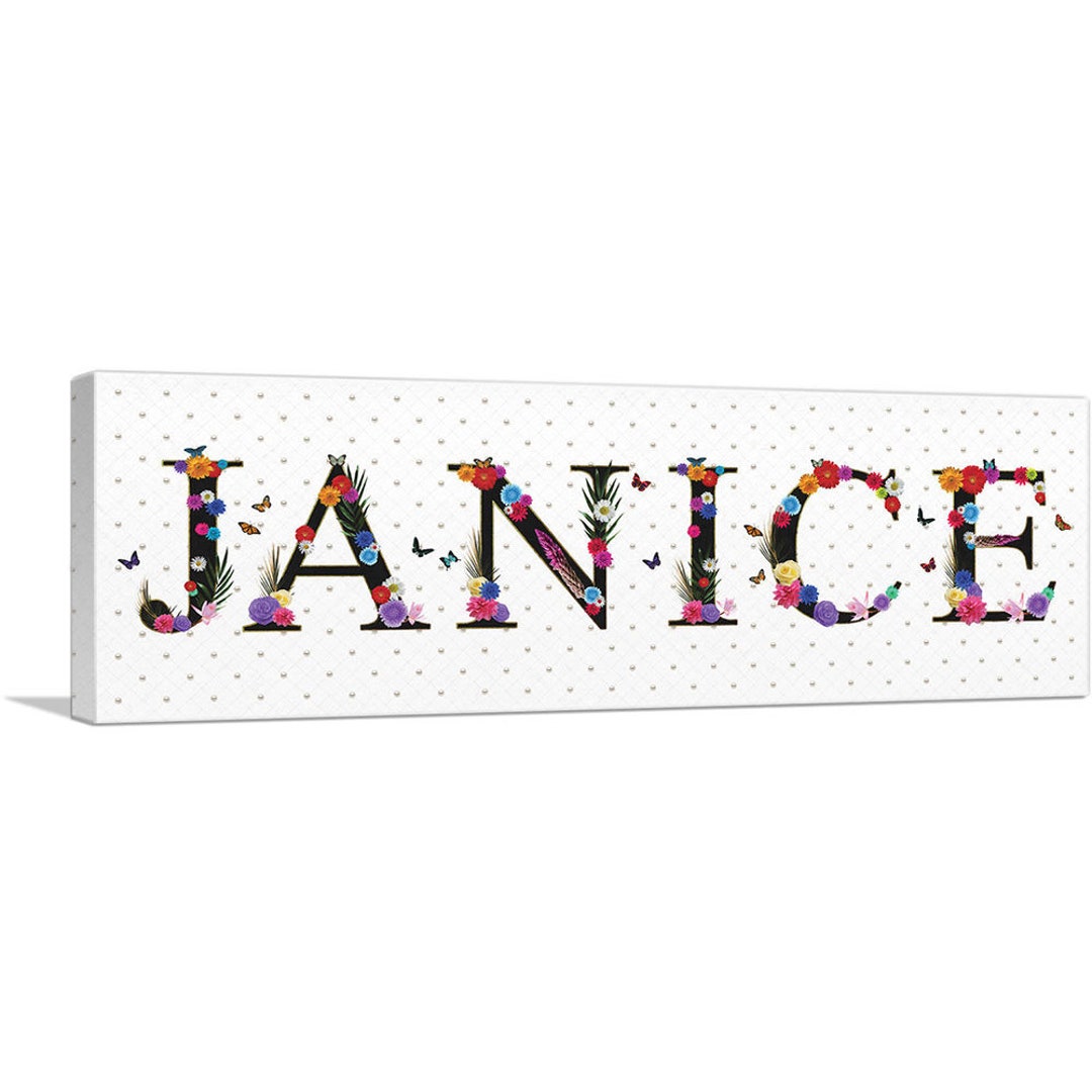 ARTCANVAS Janice Girls Name Room Decor Canvas Art Print - Etsy