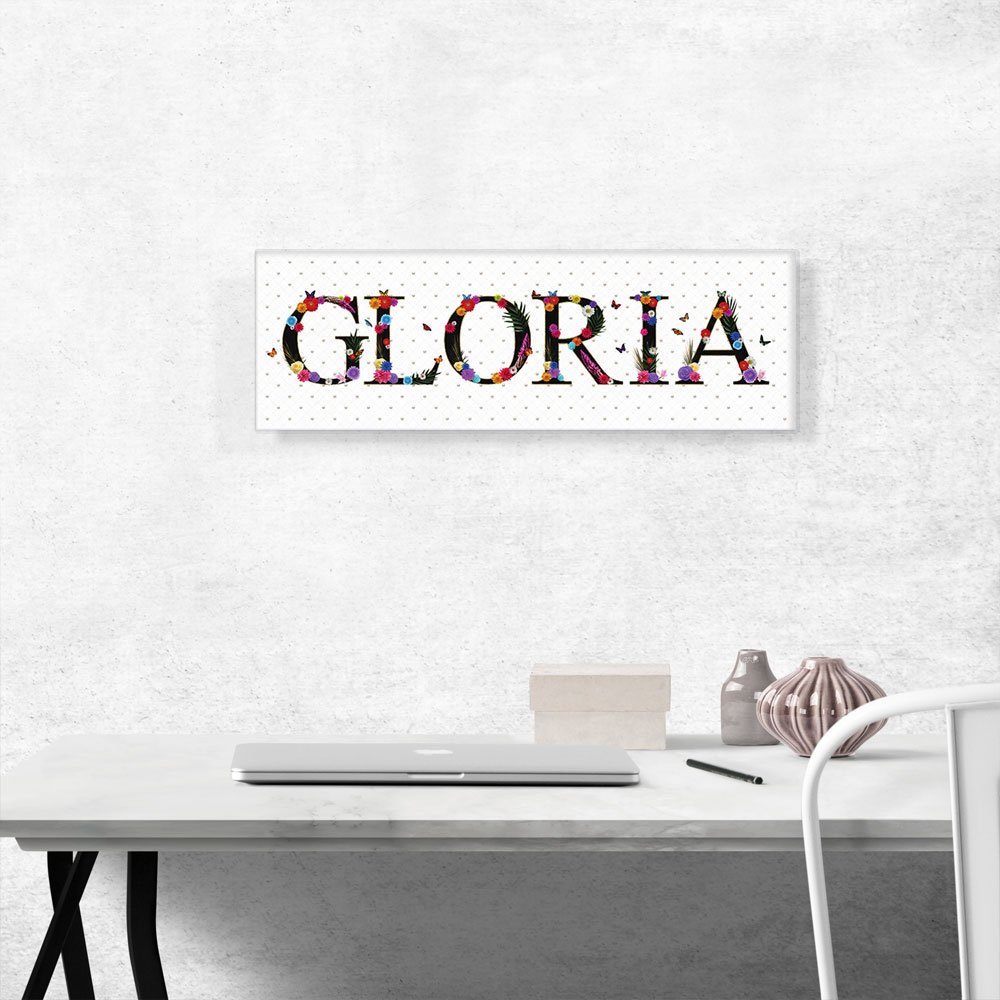 ARTCANVAS Gloria Girls Name Room Decor Canvas Art Print | Etsy