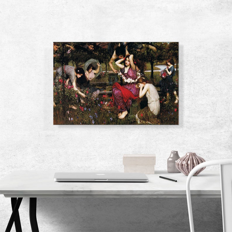 ARTCANVAS Flora and the Zephyrs 1897 by John William Waterhouse Canvas ...