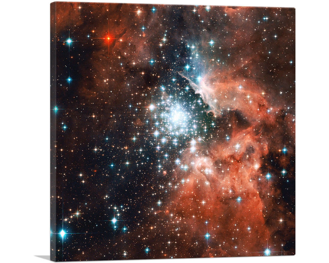 ARTCANVAS Hubble Telescope Extreme Star Cluster Bursts Into Life NGC ...