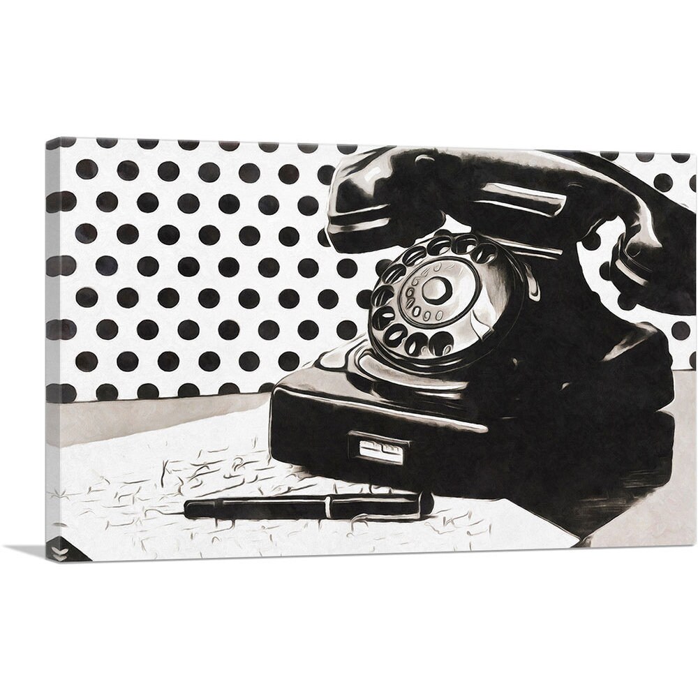 ARTCANVAS Old Telephone Modern Home Decor Canvas Art Print | Etsy