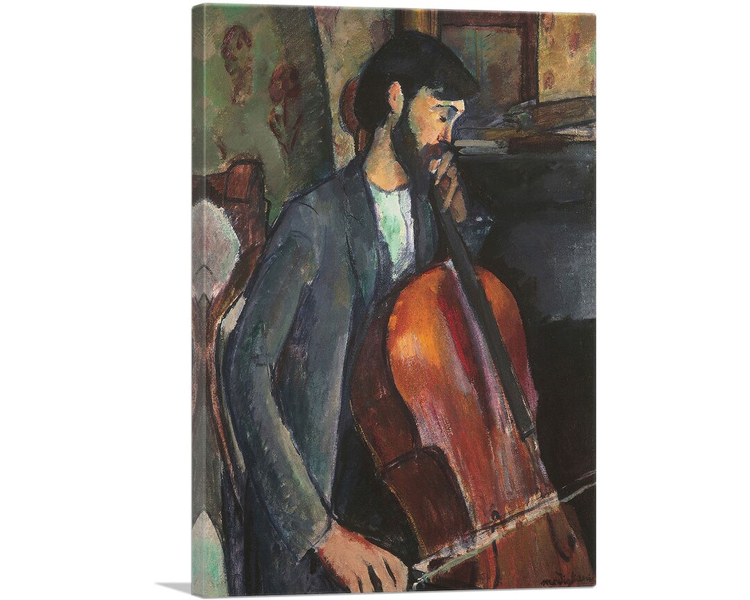 ARTCANVAS the Cellist 1909 by Amedeo Modigliani Canvas Art Print - Etsy