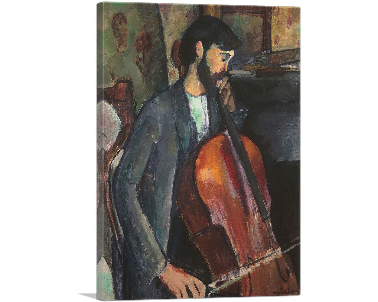 ARTCANVAS The Cellist 1909 by Amedeo Modigliani Canvas Art | Etsy