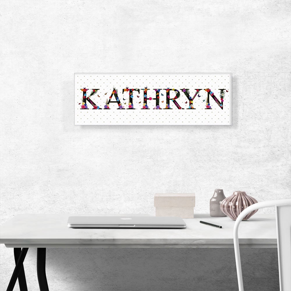 ARTCANVAS Kathryn Girls Name Room Decor Canvas Art Print | Etsy