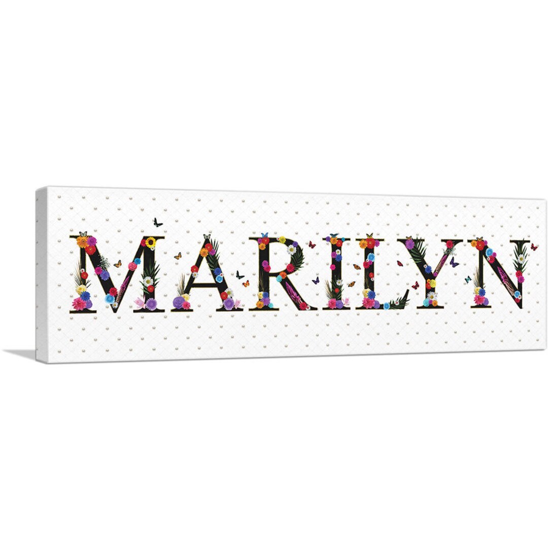 ARTCANVAS Marilyn Girls Name Room Decor Canvas Art Print - Etsy