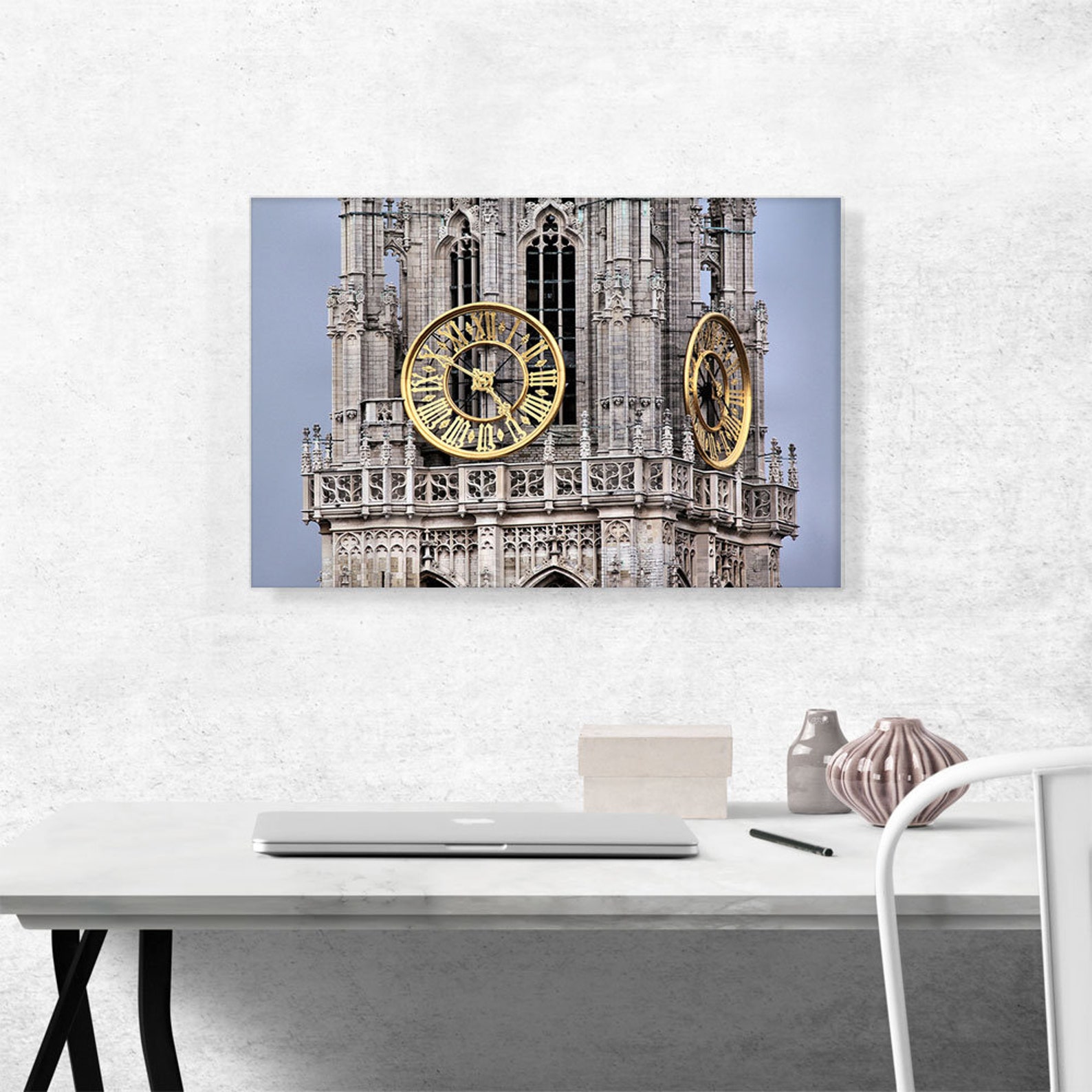 ARTCANVAS Gothic Style Clock Home Decor Canvas Art Print - Etsy
