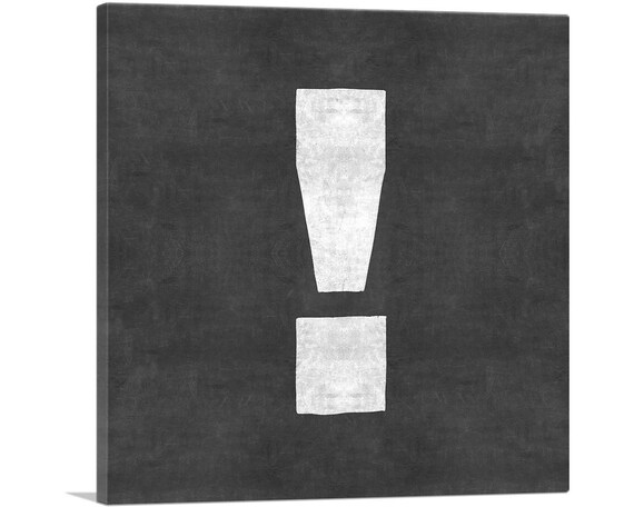 ARTCANVAS Chalkboard Alphabet Exclamation Point Mark Sign | Etsy