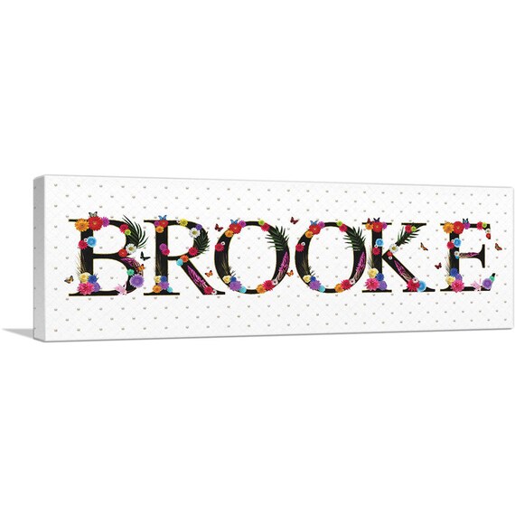 ARTCANVAS Brooke Girls Name Room Decor Canvas Art Print | Etsy