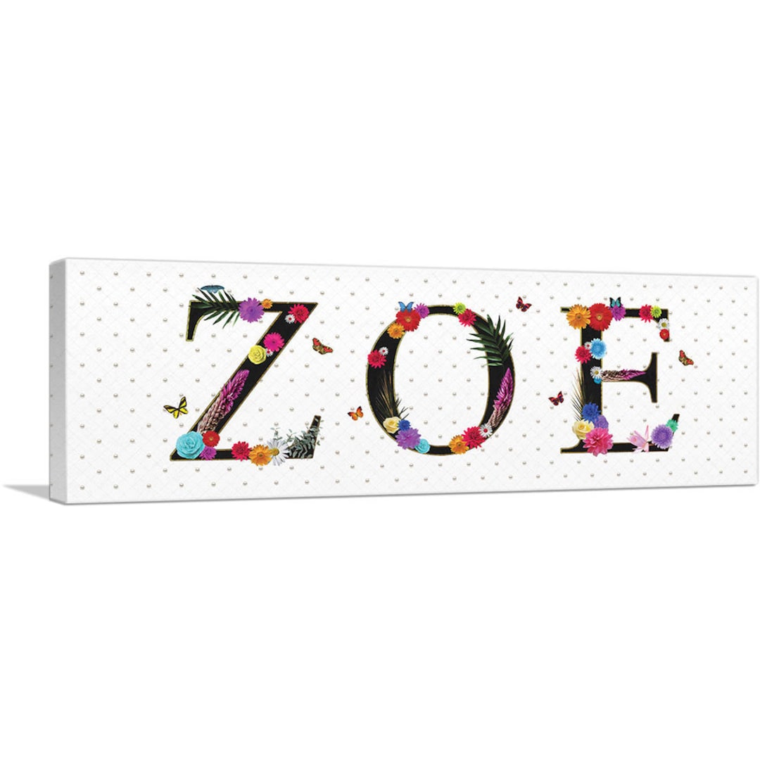 ARTCANVAS Zoe Girls Name Room Decor Canvas Art Print - Etsy