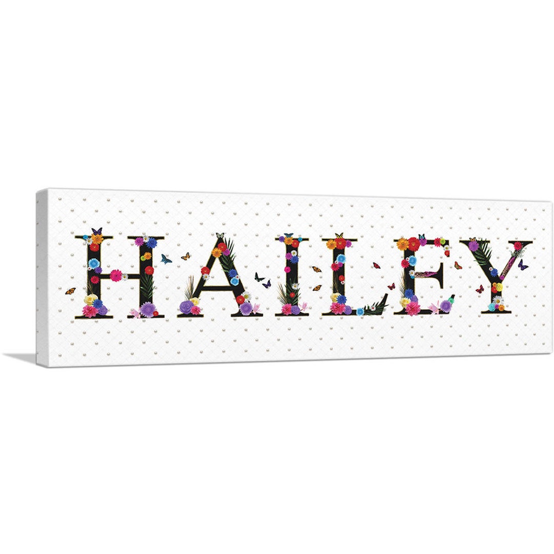 ARTCANVAS Hailey Girls Name Room Decor Canvas Art Print - Etsy