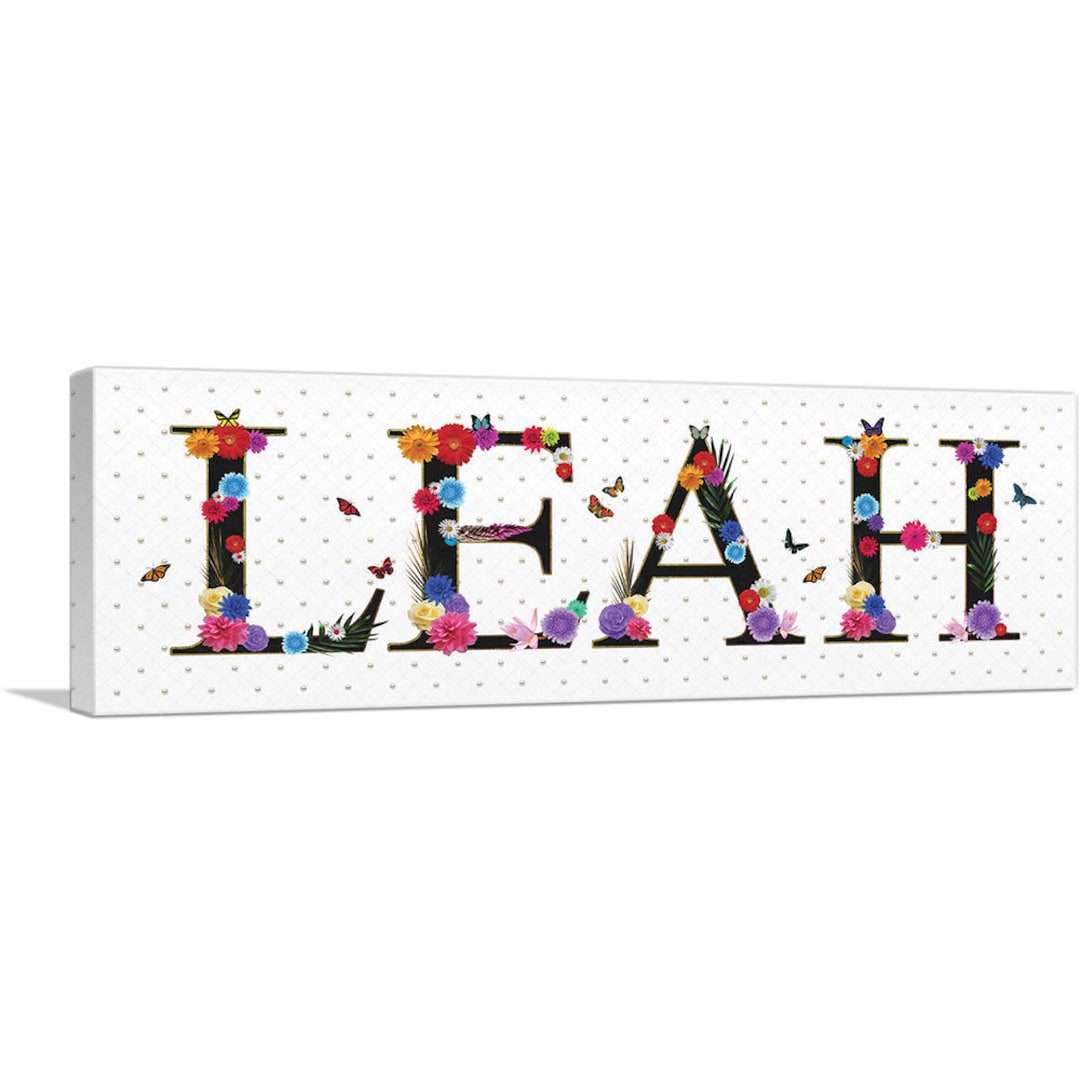 ARTCANVAS Leah Girls Name Room Decor Canvas Art Print - Etsy