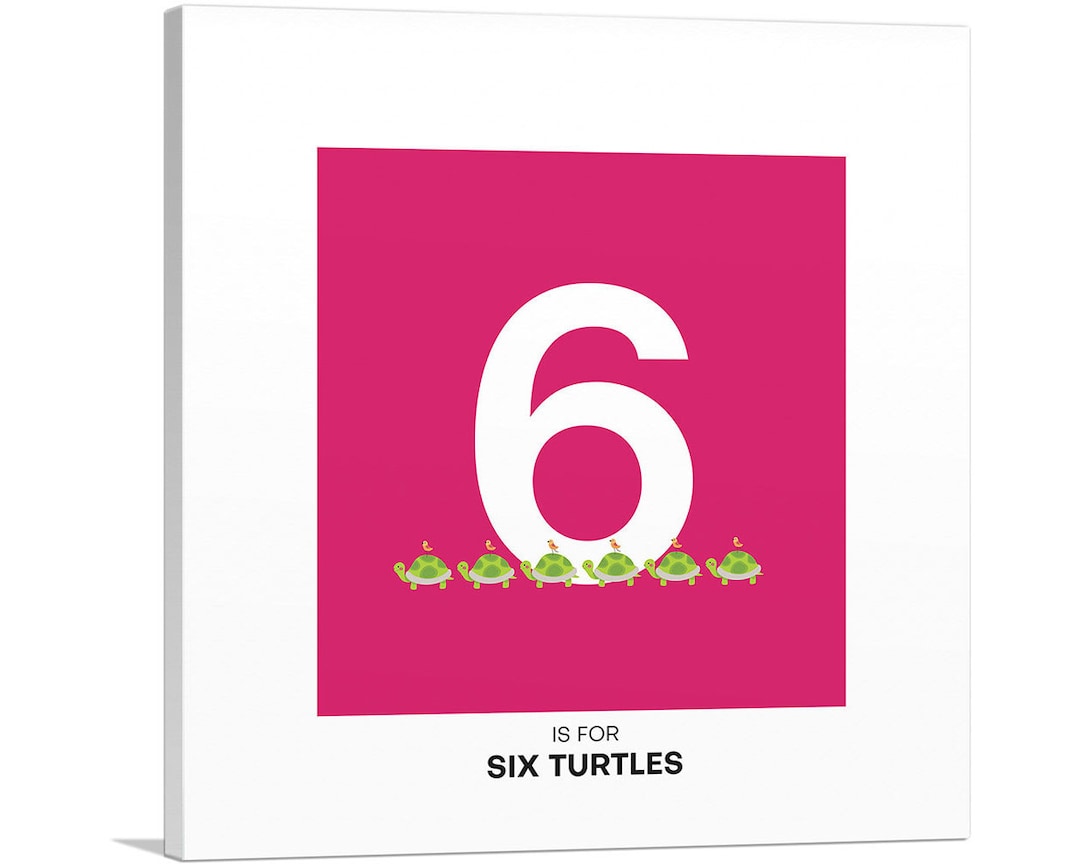ARTCANVAS Kids Animal Alphabet Number 6 Six Numeral Canvas Art Print - Etsy