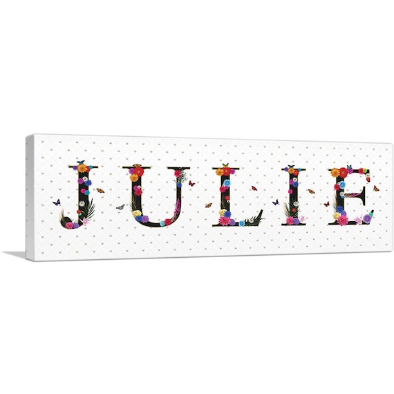 ARTCANVAS Julie Girls Name Room Decor Canvas Art Print | Etsy