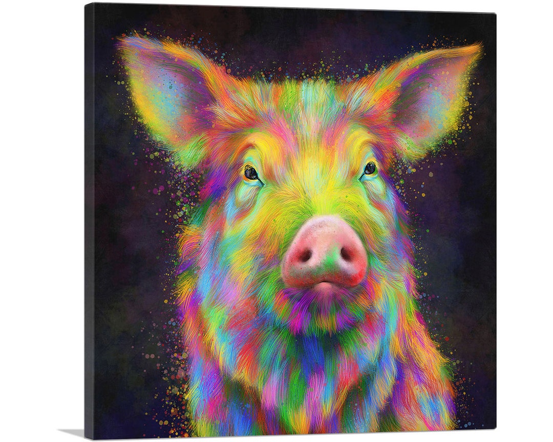 ARTCANVAS Pig Farm Animal Canvas Art Print - Etsy