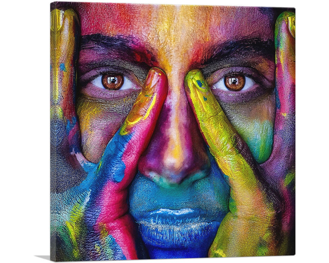 ARTCANVAS Colorful Face Mask Home Decor Canvas Art Print - Etsy