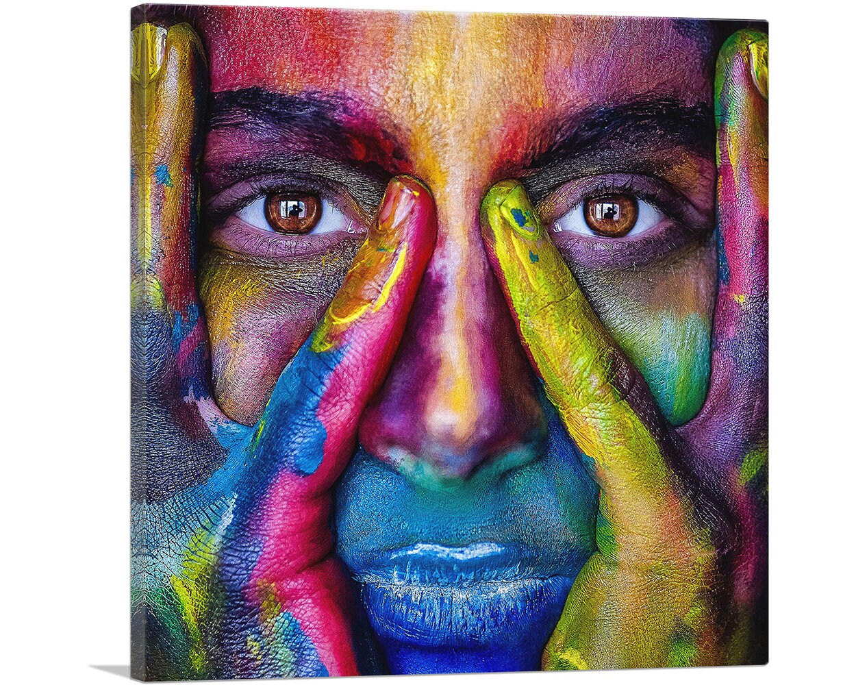 ARTCANVAS Colorful Face Mask Home Decor Canvas Art Print | Etsy