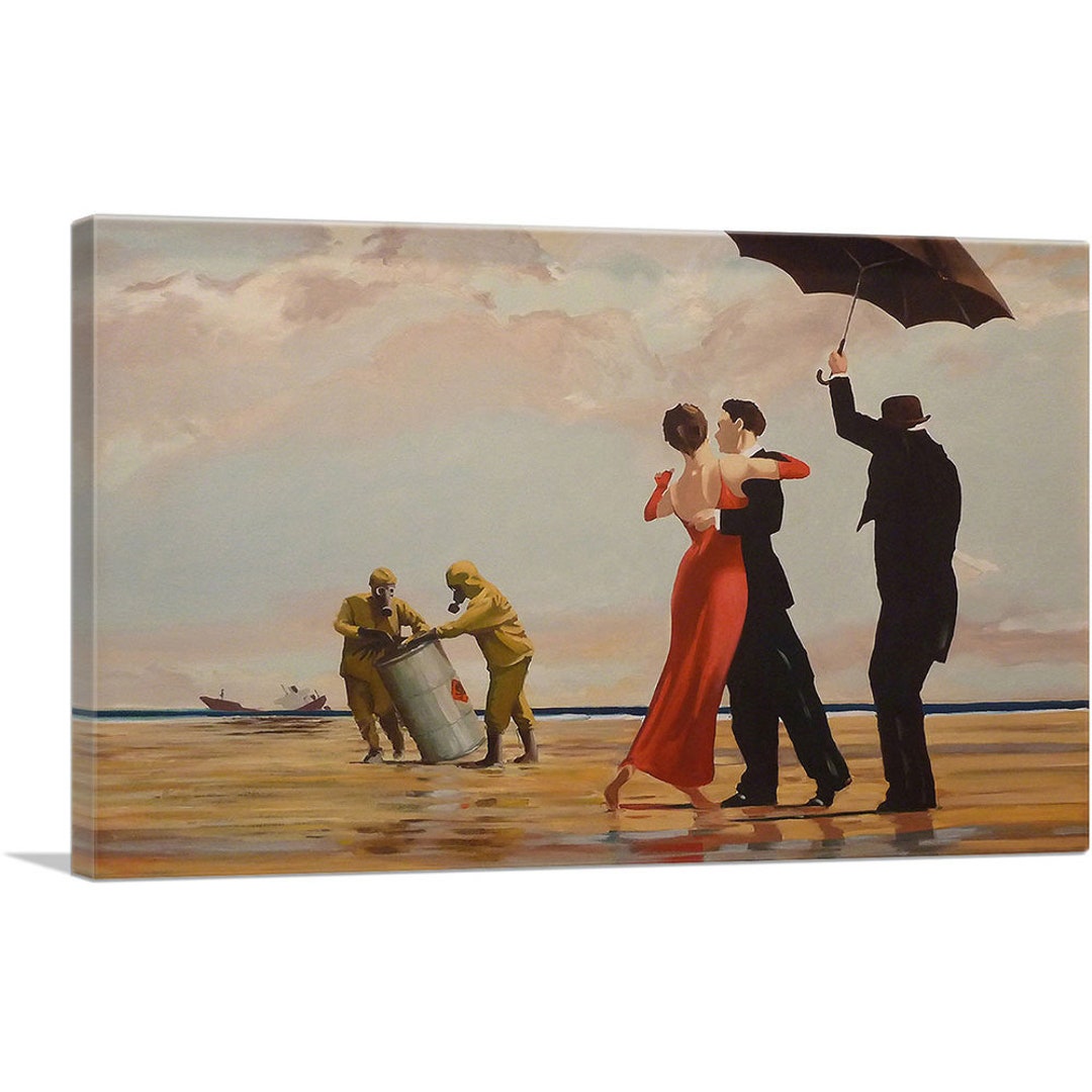 ARTCANVAS Dancing Butler on Toxic Beach Crude Oil by Banksy Canvas Art ...