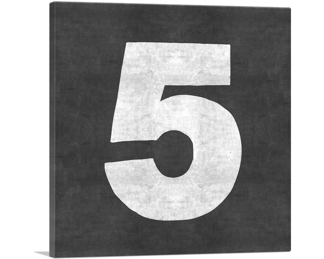 ARTCANVAS Chalkboard Number 5 Five Numeral Canvas Art Print - Etsy