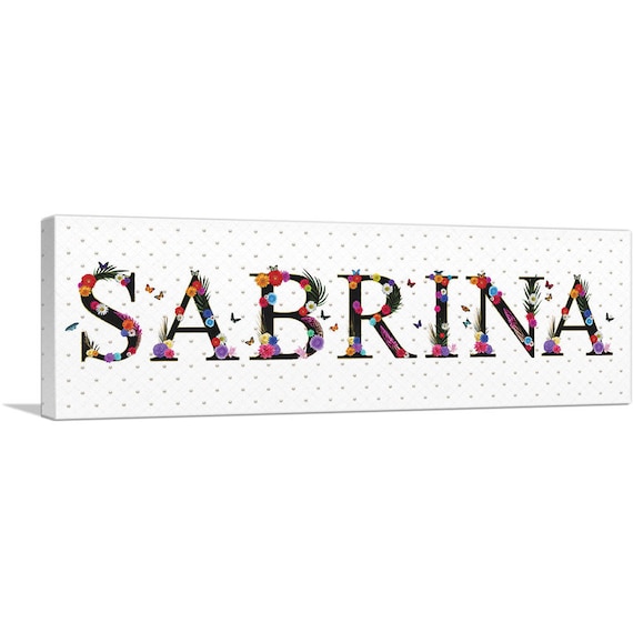 ARTCANVAS Sabrina Girls Name Room Decor Canvas Art Print | Etsy