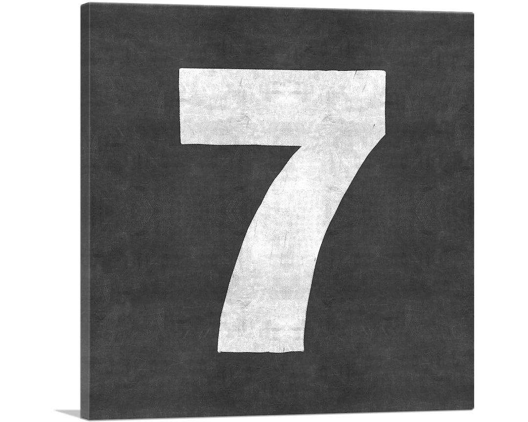 ARTCANVAS Chalkboard Number 7 Seven Numeral Canvas Art Print - Etsy