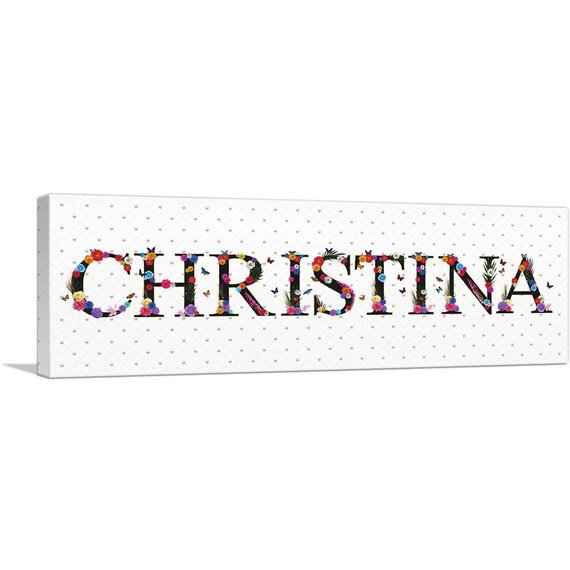 ARTCANVAS Christina Girls Name Room Decor Canvas Art Print | Etsy