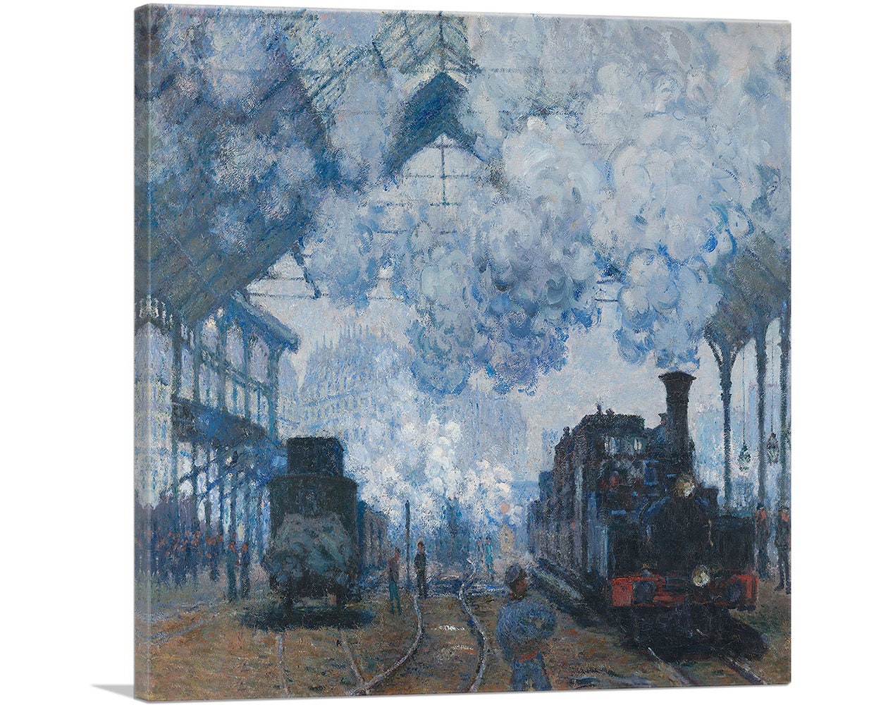 ARTCANVAS Arrival of a Train by Claude Monet Canvas Art Print | Etsy