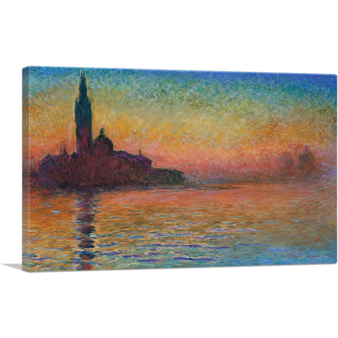 ARTCANVAS San Giorgio Maggiore at Dusk - Sunset Venice Italy by Claude ...