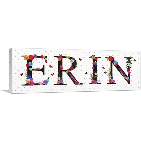 Erin Name Art Customized Watercolour Floral Wreath Print – Erin