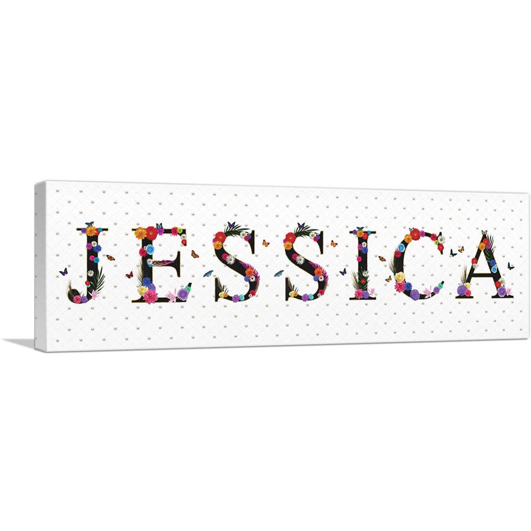 ARTCANVAS Jessica Girls Name Room Decor Canvas Art Print - Etsy