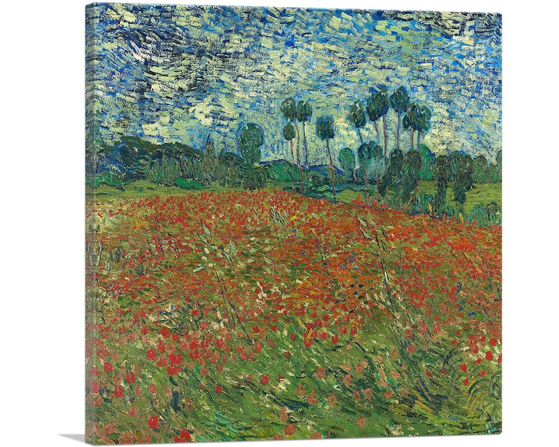 ARTCANVAS Poppy Field 1890 by Vincent Van Gogh Canvas Art Print - Etsy
