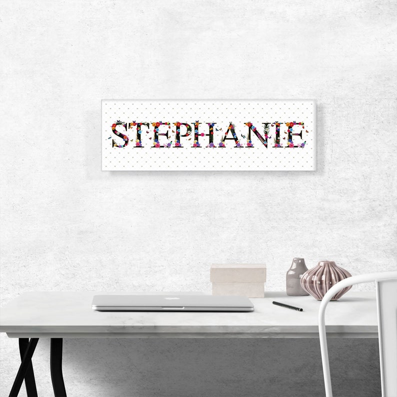 ARTCANVAS Stephanie Girls Name Room Decor Canvas Art Print - Etsy