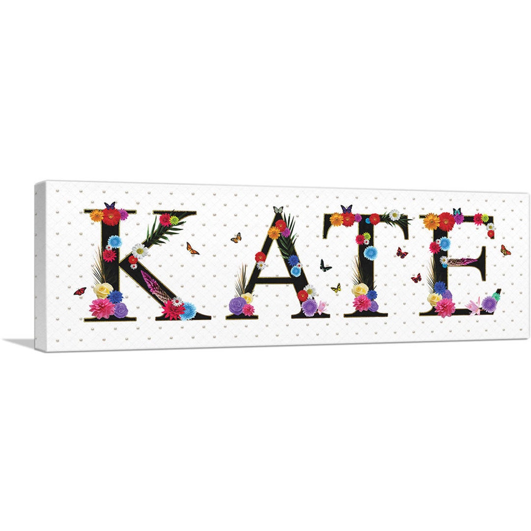 ARTCANVAS Kate Girls Name Room Decor Canvas Art Print - Etsy