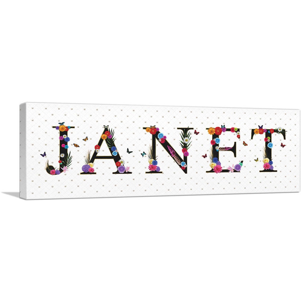 ARTCANVAS Janet Girls Name Room Decor Canvas Art Print - Etsy