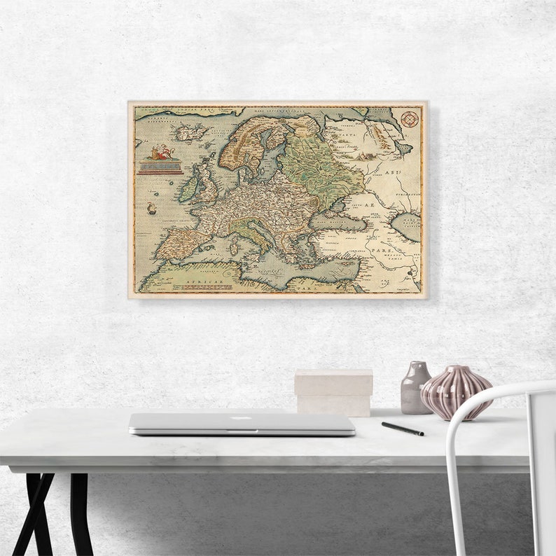 ARTCANVAS Map of Europe 1581 by Abraham Ortelius Canvas Art - Etsy