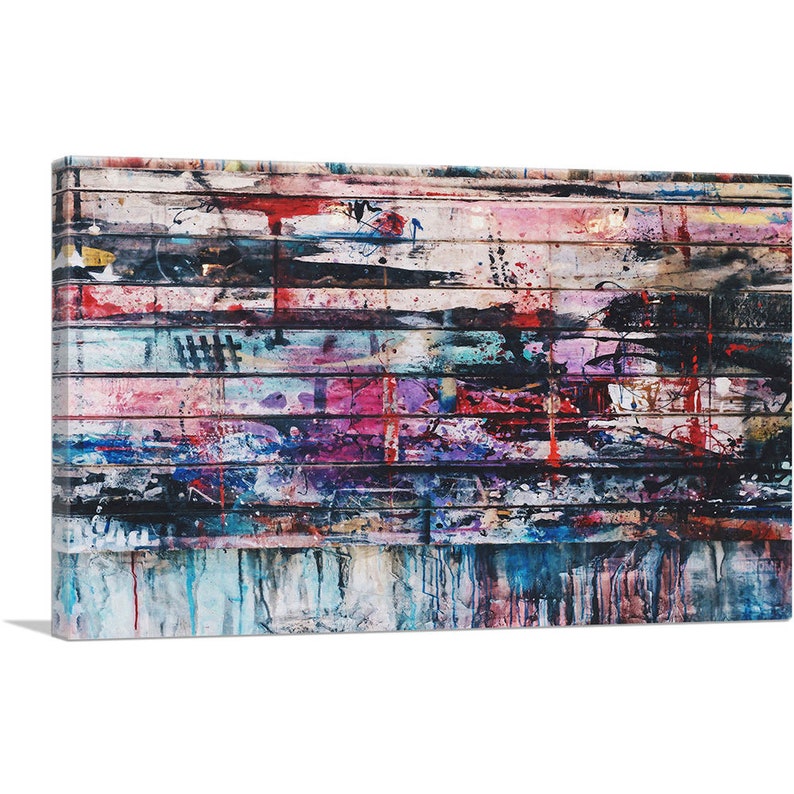 ARTCANVAS Paint Splatter Wood Wall Rectangle Canvas Art Print - Etsy