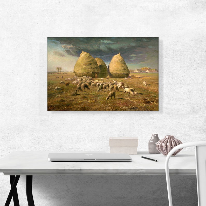 ARTCANVAS Haystacks Autumn 1874 by Jean-francois Millet - Etsy