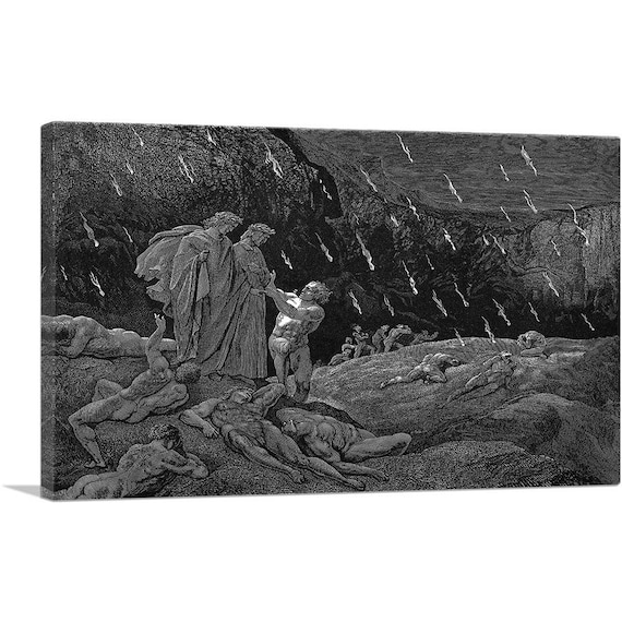 ARTCANVAS the Inferno Canto 15 1861 Canvas Art Print by - Etsy