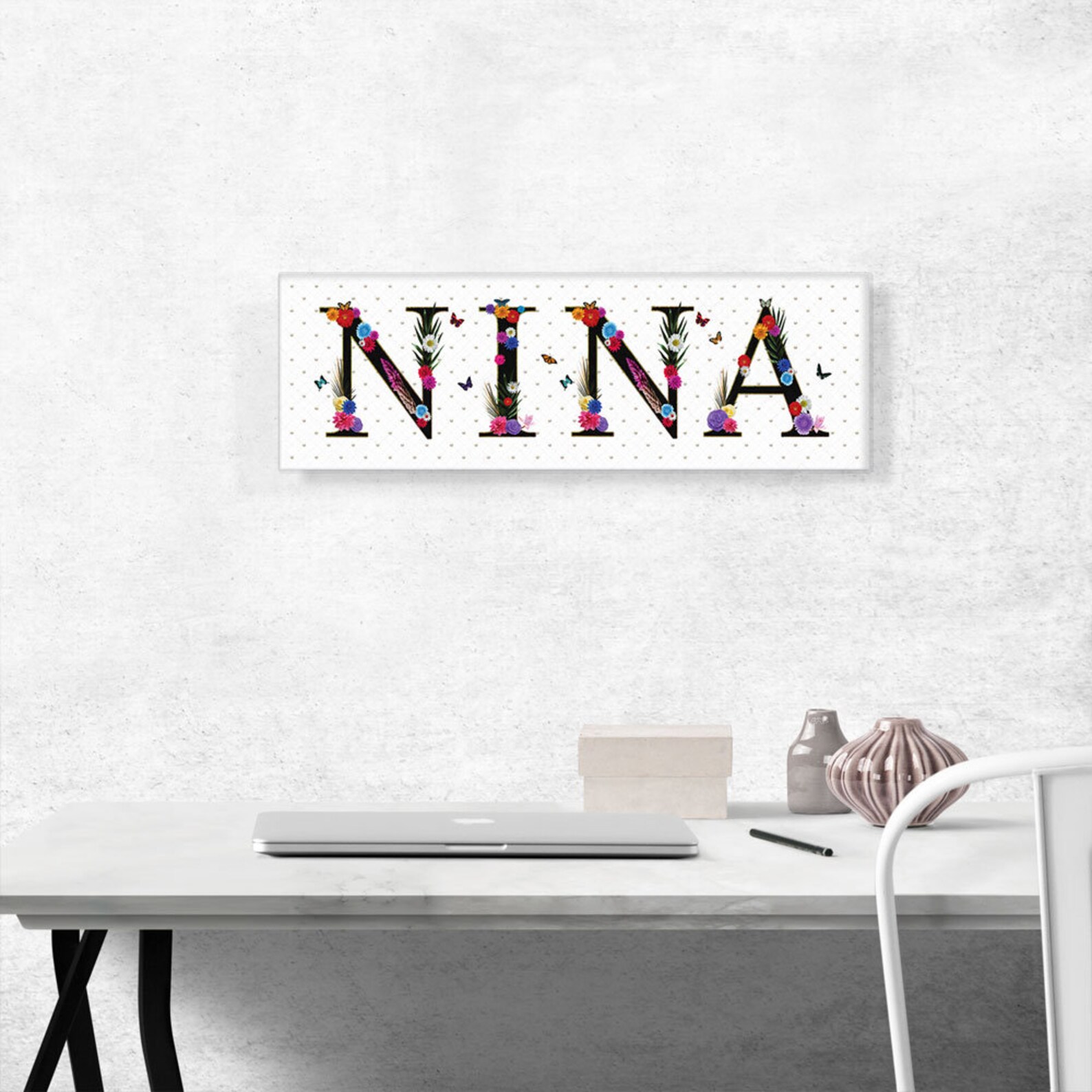ARTCANVAS Nina Girls Name Room Decor Canvas Art Print | Etsy
