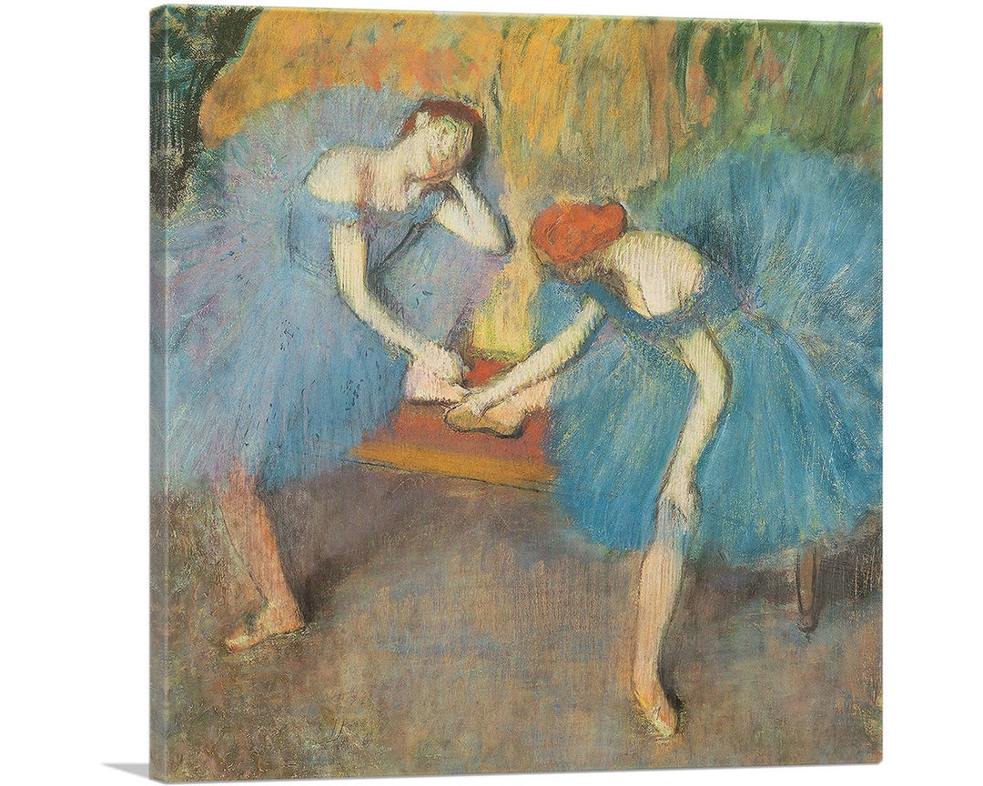 ARTCANVAS Two Dancers at Rest in Blue 1898 by Edgar Degas Canvas Art ...