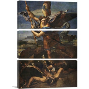 ARTCANVAS Saint Michael Vanquishing Satan 1518 by Raphael Canvas Art ...