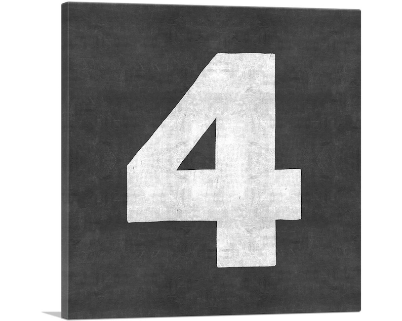 ARTCANVAS Chalkboard Number 4 Four Numeral Canvas Art Print | Etsy