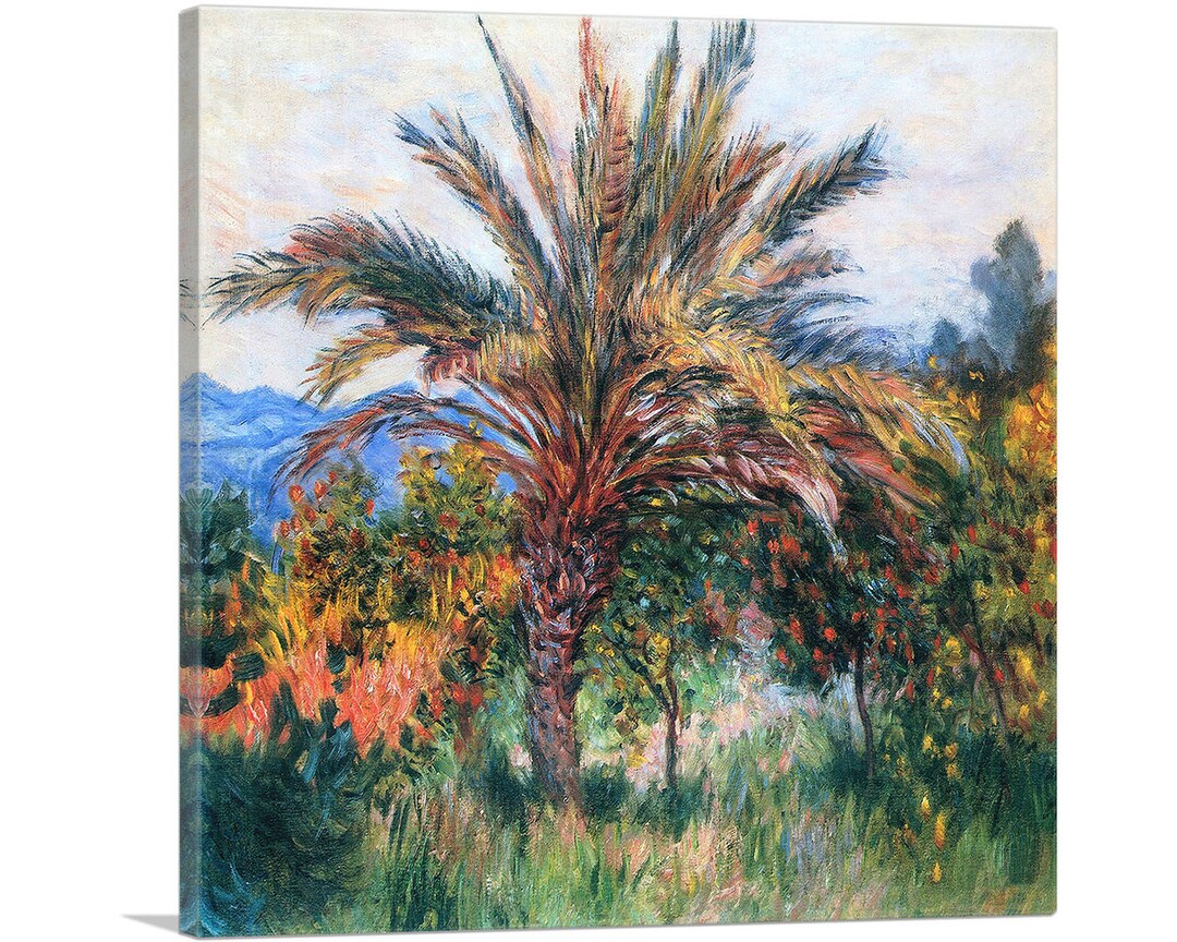 ARTCANVAS Palm Tree at Bordighera 1884 by Claude Monet Canvas Art Print ...