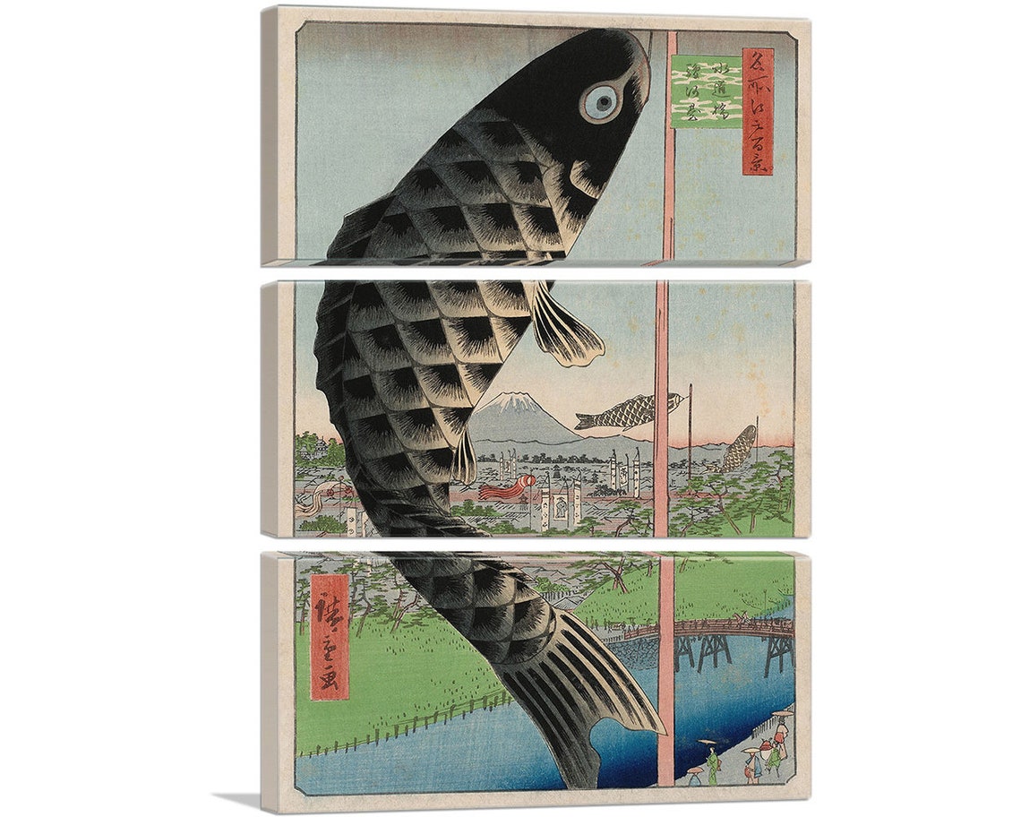 ARTCANVAS Suido Bridge and Surugadai by Utagawa Hiroshige - Etsy
