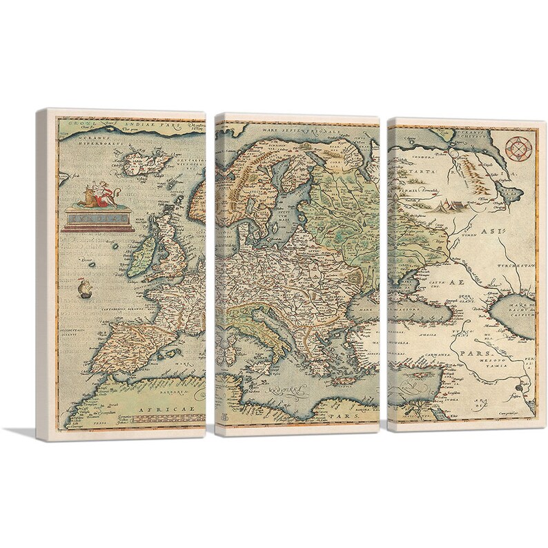 ARTCANVAS Map of Europe 1581 by Abraham Ortelius Canvas Art - Etsy
