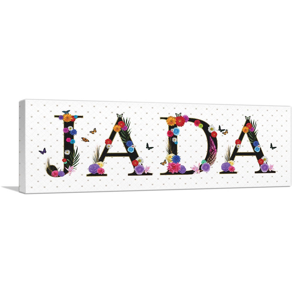 ARTCANVAS Jada Girls Name Room Decor Canvas Art Print | Etsy
