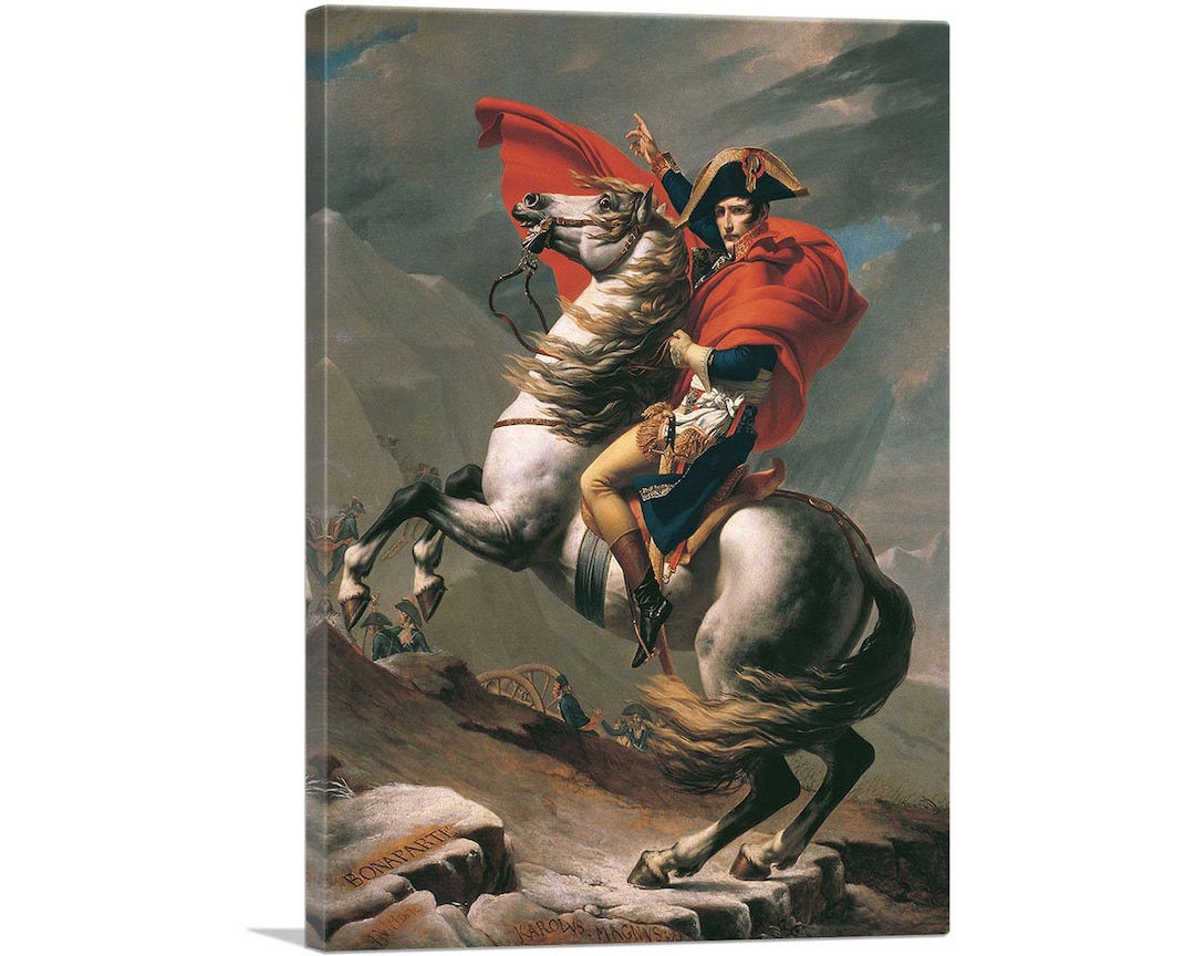 ARTCANVAS Napoleon Crossing the Alps Canvas Art Print by Jacques Louis ...