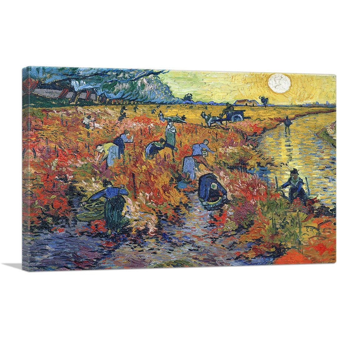 ARTCANVAS the Red Vineyard at Arles 1888 by Vincent Van Gogh Canvas Art ...