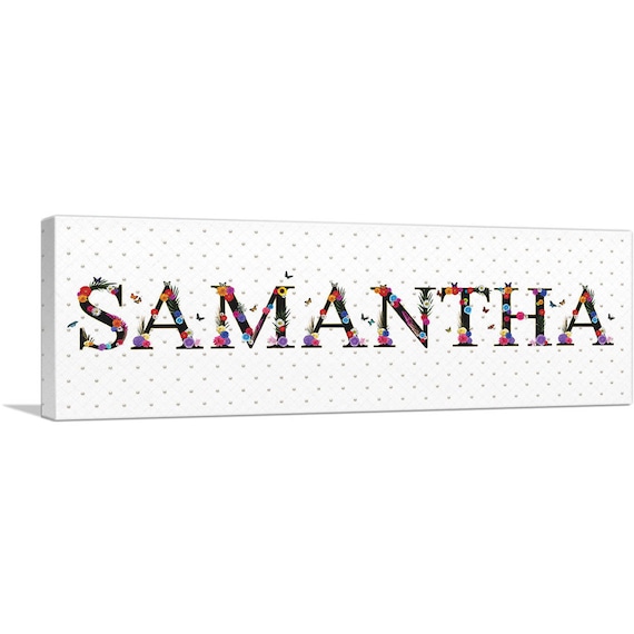 ARTCANVAS Samantha Girls Name Room Decor Canvas Art Print | Etsy