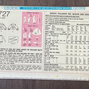 Vintage Simplicity 6727 Sewing Pattern, Peasant Blouse, Pullover Top ...